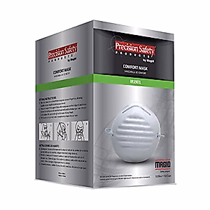 MAGID IR1901 Disposable Masks | Disposable Masks with an Aluminum Adjustable Nose Clip for a Contoured Seal - Great for Household Dust, White (50 Respirators)