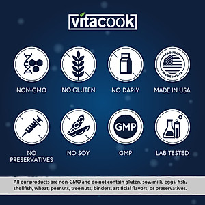 Vitacook Magnesium Glycinate 300 mg, Natural Calmness, Healthy Mood & Heart Support, Non Buffered, Non-GMO, High Potency and Ultra-Absorbable, 90 Tablets