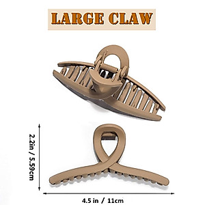 SEVEN LUCKY LIGHT Medium Hair Clips,7 Pcs Simple Design Butterfly Hair Clips 4.5" Claw Clips for Thick Hair,Basic Style Neutral Hair Clips for Women