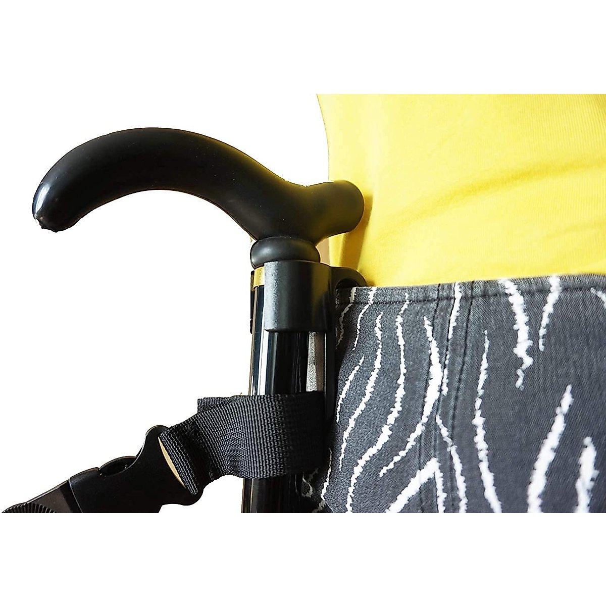 Adjustable Elastic Wrist Straps and Hands Free Walking Stick Cane Holder No More Dropping Walking Sticks - Attach to Belt or Waist Band -（Suitable for 7/8~1"）~ Perfect Solution - No Walking Stick
