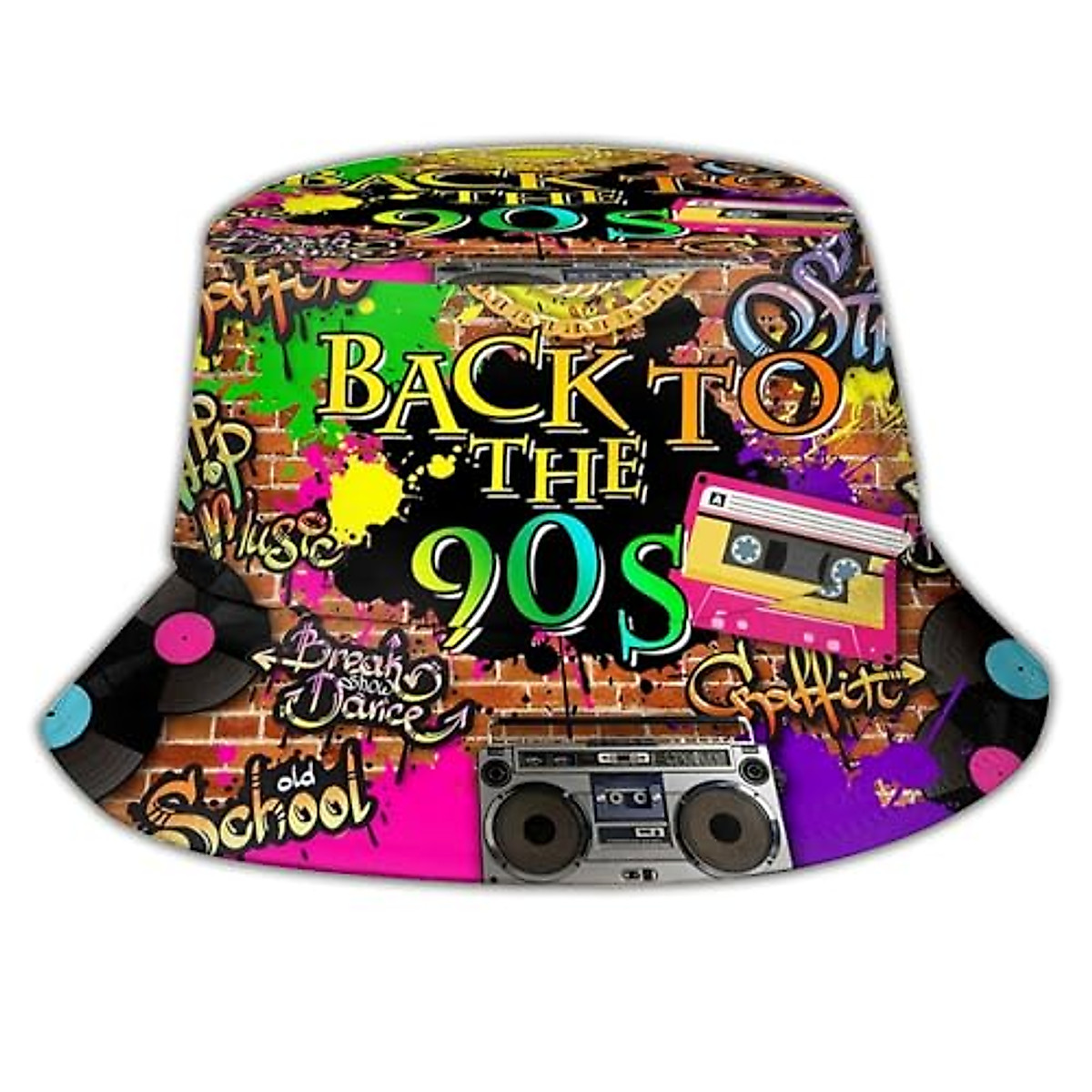 Kmxzint 80s 90s Outfits for Women Men Fashion Retro 80s 90s Bucket Hat Rave Festival Party Accessories for Women Packable Fisherman Hat