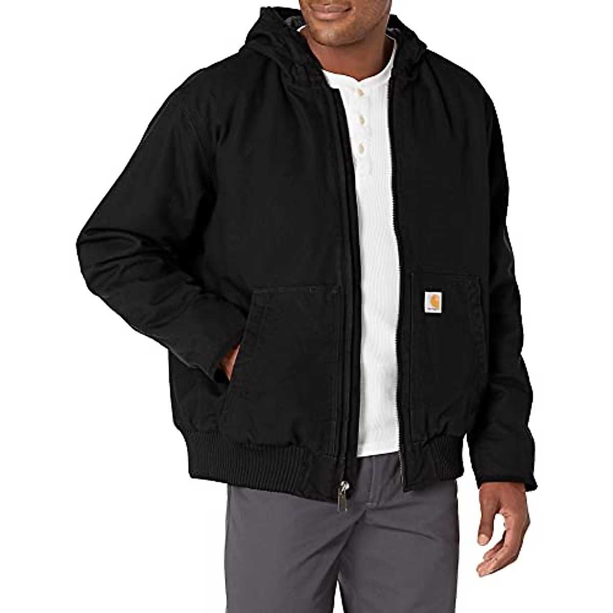 Carhartt Men's Active Jacket J130 (Regular and Big & Tall Sizes), Black, Large