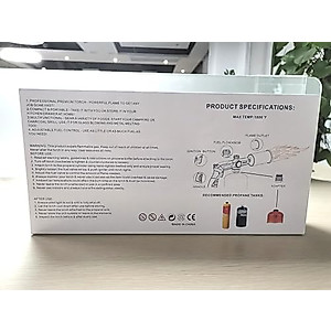 POWERFUL Kitchen Cooking Torch - Sous Vide - Propane Torch - Charcoal Torch Lighter - Grilling Culinary Kitchen Torch, Outdoor Cooking Torch for BBQ Searing Steak, Creme Brulee (Tank Not Included)