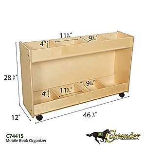 Contender Birch Montessori Single Sided Bookcase Display Stand for Kids, Natural Hardwood Kids’ Bookshelf, Wooden Book Display Shelf for Kids [Ready-to-Assemble]