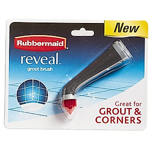 Rubbermaid Reveal Power Scrubber, Grout & Tile Bathroom Cleaner, & Power Scrubber with All-Purpose Grout Head, Gray, Ideal for Grout Lines, Corners, Bathroom, Kitchen Cleaning