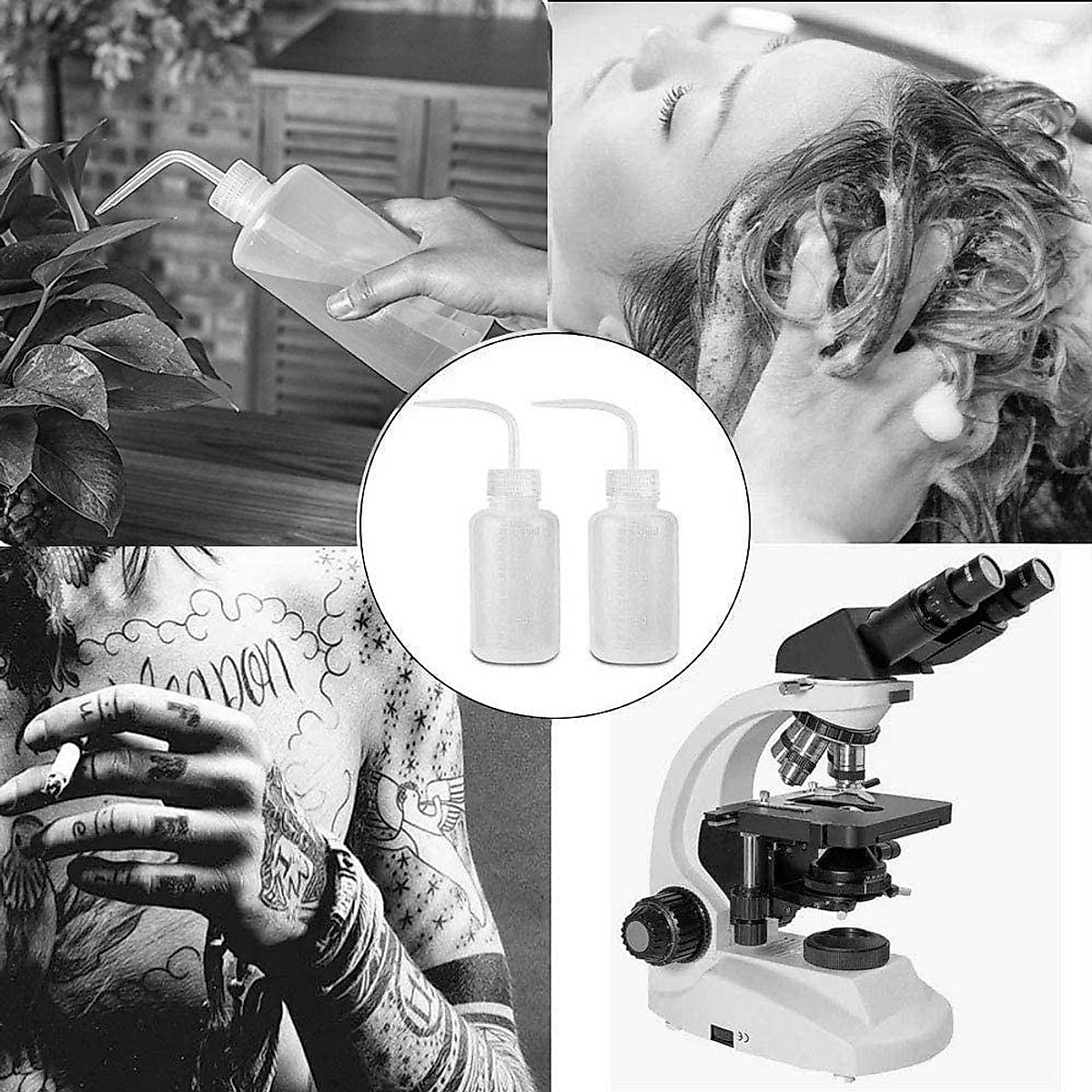 APUXON Wash Bottle 2pcs 150ml 5Oz Narrow Mouth Squeeze Bottle Medical Lab Plastic Safety Squeeze Bottle No Spill Bend Mouth Watering Cans