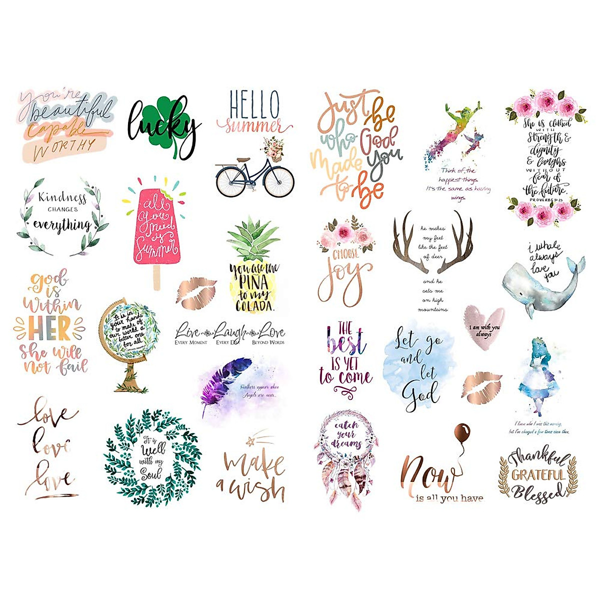 Seasonstorm Colorful Bless Greeting Words Precut Aesthetic Scrapbook Collage Paper Journal Stickers Fancy Stationery Accessories Craft Art Supplies