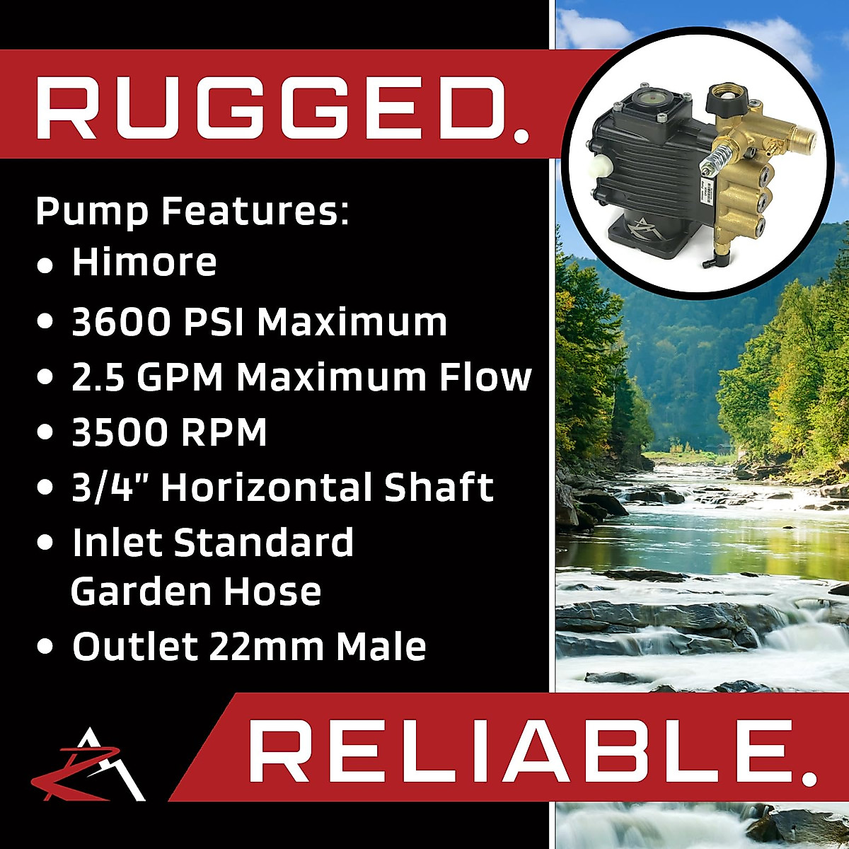 The ROP Shop | 3600 PSI Pressure Washer Pump 2.5 GPM, 6.5 HP for Simpson 90036, 90037, 90028