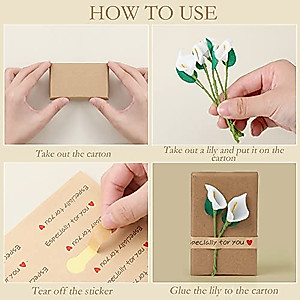 36 Sets Flower Kraft Paper Boxes Floral Small Gift Boxes Filled with Foam Insert Small Boxes for Jewelry Packaging Party Favor Jewelry Box for Anniversaries Wedding Birthday Valentine's Day