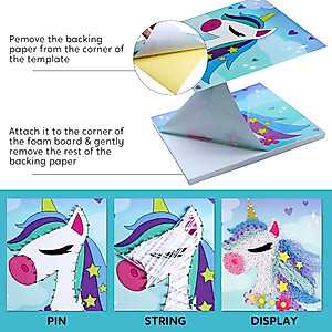 Klever Kits Unicorn Gifts Girls DIY Craft Kit Including 1 Large String Art Board, 1 Unicorn Flower Headband, 3 Unicorn Glitter Slime and Unicorn Sewing Kits, Art & Crafts Project Kit for Kids Girls