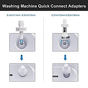 portable washing machine hoses, Suitable for Twin Tub washing machine, mini washing machine,(quick connect) (Stainless steel, 6.56FT/2 Meters)