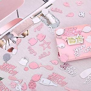 16th Birthday Confetti Rose Gold Number 16 Happy Birthday Party Confetti Metallic Foil Balloon Star Birthday Cake Table Scatter Confetti for 16 Birthday Party Anniversary Celebration Decorations