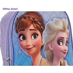 Disney Frozen 2 Mini Backpack for Girls & Toddlers with Princess Elsa and Anna - 12 Inch, Purple