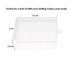 4Pcs Plastic UNO Card Case Box Holder Designed for 112Pcs Classic Mattel UNO Card Game, High Capacity Playing Card Case Box Storage (NO Cards)