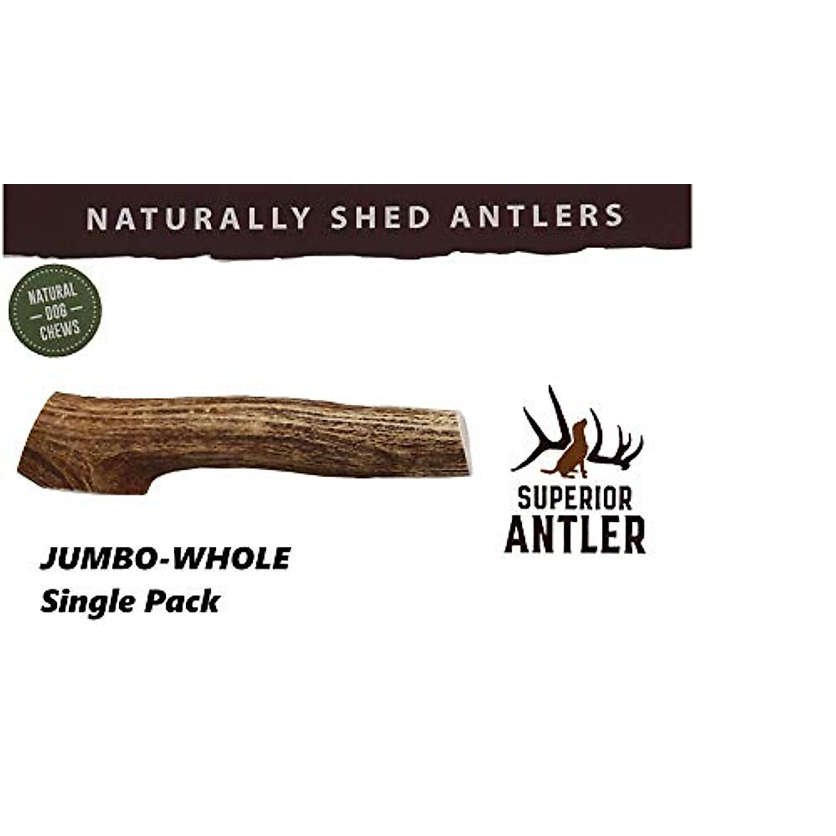 1-GIANT-JUMBO Whole Elk Antler for Dogs –XXXL All Natural premium Grade A. Antler Chew. Naturally Shed, Hand-picked, and made in the USA. NO ODOR, NO MESS. GUARANTEED SATISFACTION. For dogs 60-90+ Lbs