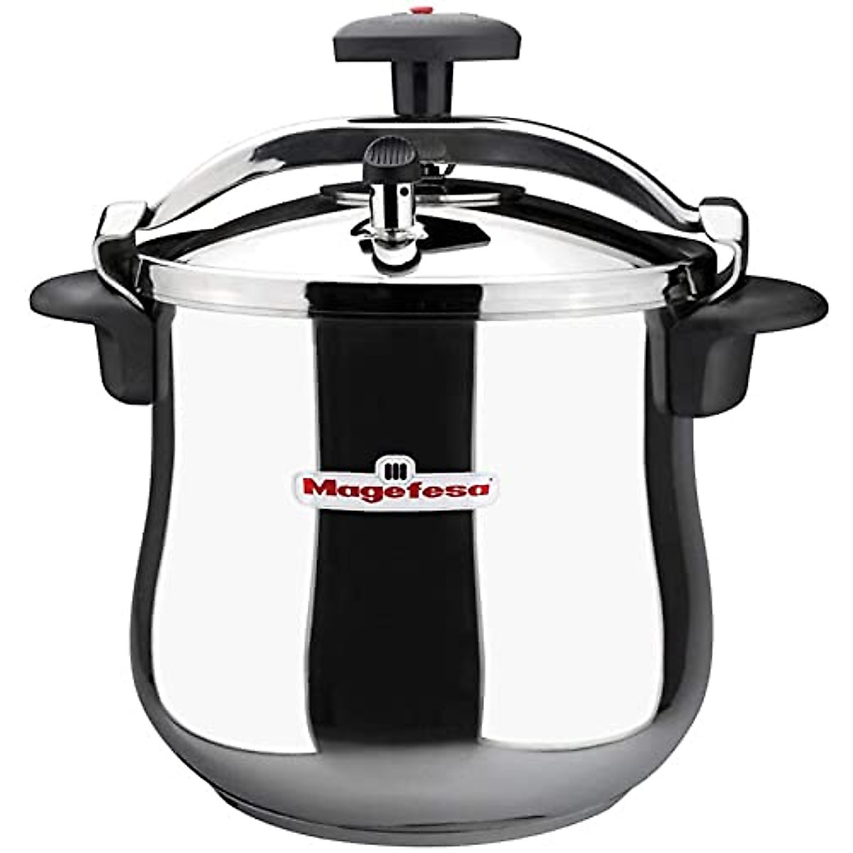 MAGEFESA ® Star B fast pressure cooker, 10.6 Quart, with rounded bottom, made in 18/10 stainless steel, suitable for all types of stovetops, included indution, 3 heavy security systems, 8 psi