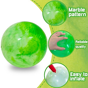 Qiuttnqn 6 PCS Fun Bouncy Balls,12 Inch Marbleized Bouncy Balls,Rubber Inflatable Kick Ball with Pump for Kids and Adults,Park,Beach,Playground,Indoor and Outdoor Games