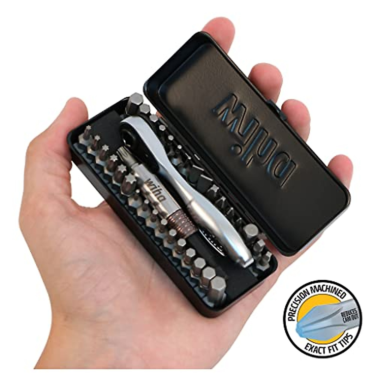 Wiha 74996 35 Piece Bit Ratchet Compact Storage Box Set