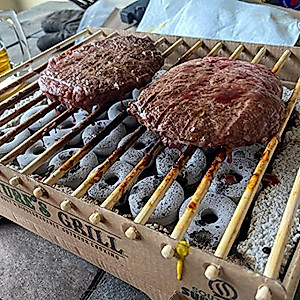 BattlBox Single Use Biodegradable Charcoal Grill - Nature's Eco-Friendly Bamboo Disposable BBQ Grill - Beach Parks Picnics Tailgates Camping Hiking Outdoor Survival - Portable Grill