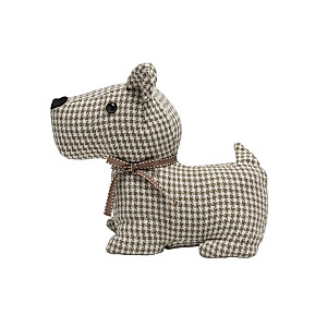 Elements 4.72x9.06x7.87 Inch Brown Plaid Dog Weighted Fabric Door Stopper