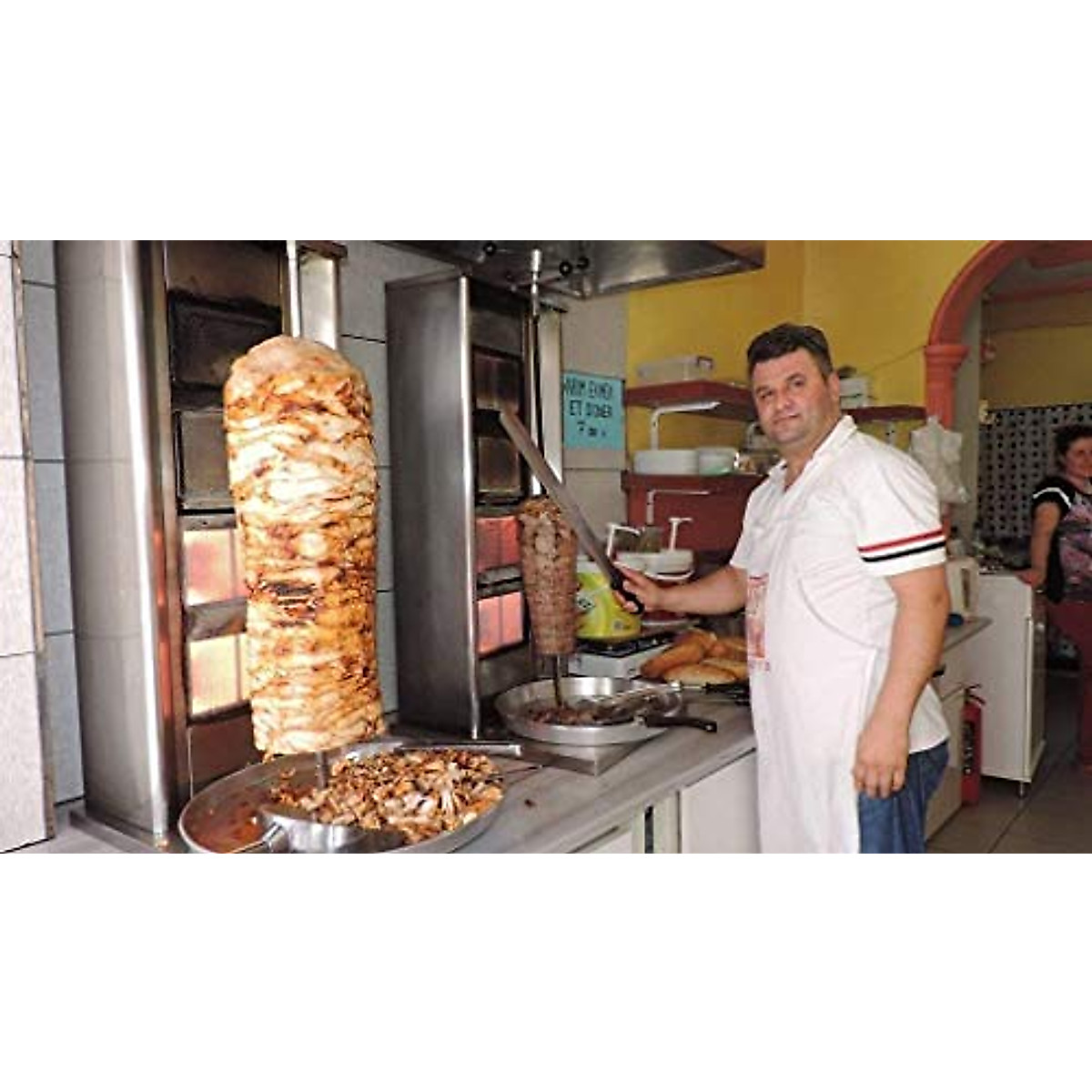 COMMERCIAL industrial Grade FULL PROFESSIONAL SET Meat Capacity 50 kg / 110 lbs. NATURAL GAS 4 BURNER Rotating Spinning Grills Vertical Broiler Shawarma Gyro Doner Kebab Tacos Al Pastor Trompo Machine