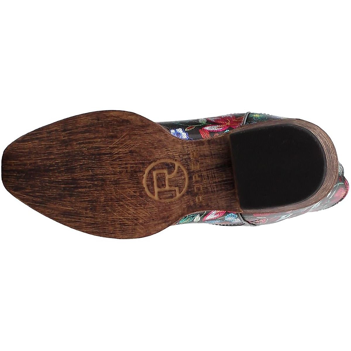 ROPER Womens Ingrid Floral Metallic Snip Toe Casual Boots Ankle Low Heel 1-2" - Black - Size 8.5 B