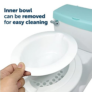 Real Feel Potty with Wipes Storage, Transition Seat & Disposable Liners - Realistic Toilet - Easy to Clean & Assemble - Jool Baby (Aqua)