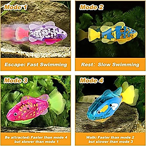 Robo Fish for Cats, Robot Fish Cat Toy, Interactive Robot Swimming Fish Toys for Cat, Activated Swimming in Water with Led Light Plastic Fish Toy Gift, Stimulate Your Cat's Hunter Instincts (3Pcs)