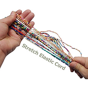 RICHRAIN Bulk Wholesale Waist Beads Body Chain African Belly Jewelry for Women (100PCS Mixed)