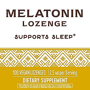 Natures Way Melatonin Lozenge, Supports Sleep*, Vegan, 100 Lozenges