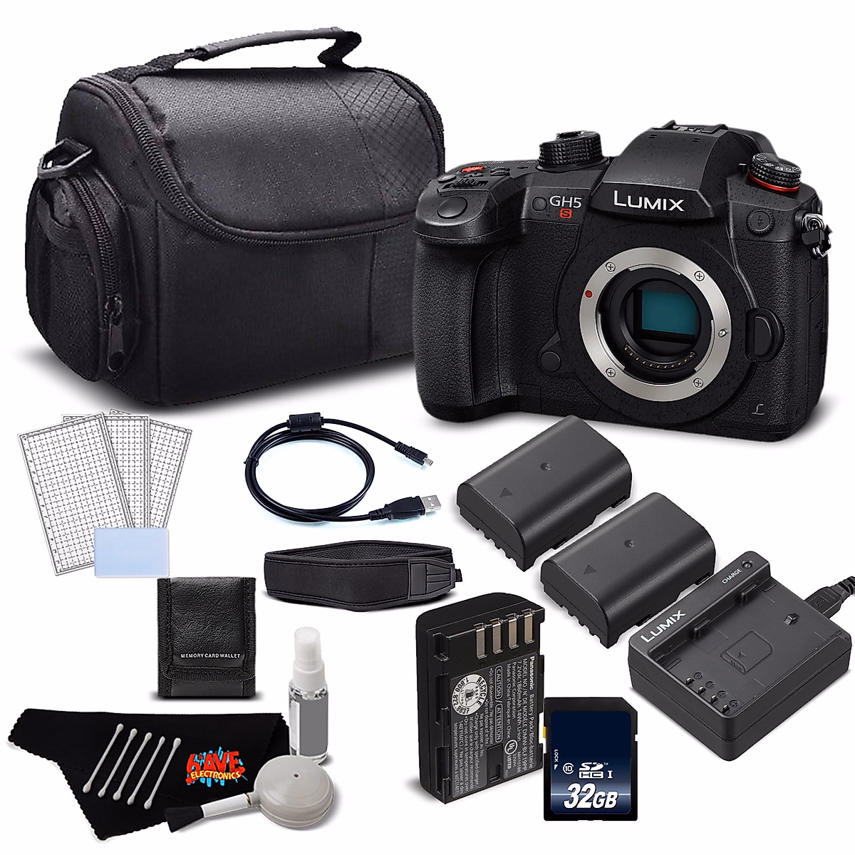 Panasonic Lumix DC-GH5S Mirrorless Micro Four Thirds Digital Camera DC-GH5S - Gold + Level Bundle