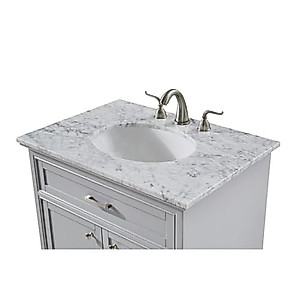 Elegant Kitchen and Bath 30 inch Single Bathroom Vanity Cabinet Set - Light Grey
