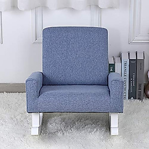 Yoonnie room Kid Sofa/Kid Armchair/Toddler Chair/Sofa for Children with Linen Fabric/Baby Sofa with Solid Rocking Foot/Kid Upholstered Chair for Unisex Children Using,Birthday Gift (Blue)