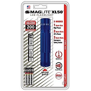 Maglite XL50 LED 3-Cell AAA Flashlight, Blue
