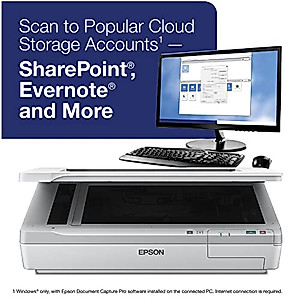 Epson DS-50000 Large-Format Document Scanner: 11.7” x 17” flatbed, TWAIN & ISIS Drivers, 3-Year Warranty with Next Business Day Replacement
