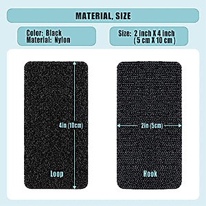 16 Sets 2x4 inch Strips with Adhesive,Heavy Duty Hook and Loop Tape,Carpet Tape,Rug Tape,Strength Backing,Fixing Installing Tape,Wall Hanging No Perforation,Fabric,Couch,Industrial,Office,Household