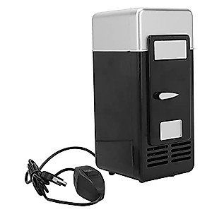 Mini Fridge, Portable Car Fridge USB Hot Cooler Freezer Food Skin Care Products Storage Small Fridge Compact Cool Fridge For Cola Coffee In The Car Office Desk & College Dorm Room Bedroom