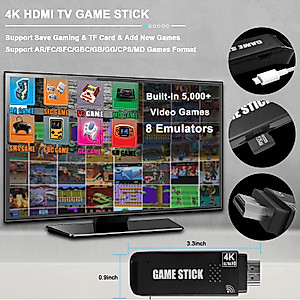 EASEGMER Retro Game Console Built-in 5,000 HDMI Video Games - 2.4G Wireless Video Handheld Games Controller with 32GB, 4K Game Stick Emulator Console Support 2 Players Games, Best Gift For Kids & Men