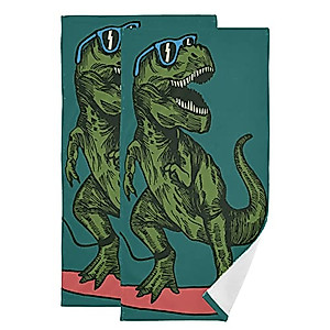 Dinosaur Kids Hand Towels Bath Towel 2Pcs 28x14 Inches Towel for Childrens Gift