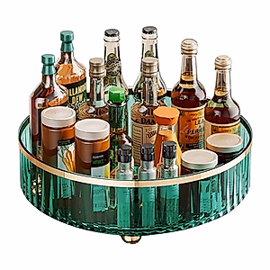 Camidy Lazy Susan Cabinet Organizer 10. 6 Clear Plastic Rotating Spice Rack Lazy Susan Turntable Spin Organizer for Kitchen Cabinet Pantry