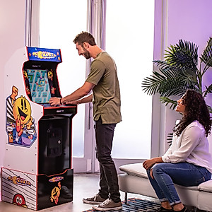 ARCADE1UP- BANDAI NAMCO Legacy Entertainment Arcade Game PAC-Mania Edition, includes Hardware, Riser