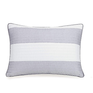 URBAN PLAYGROUND All Seasons Lavelle Gray/White Stripe Quilt Set - 2 Piece Soft Brushed Microfiber Kids Bedding Set for Boys/Girls – Machine Washable (Twin)