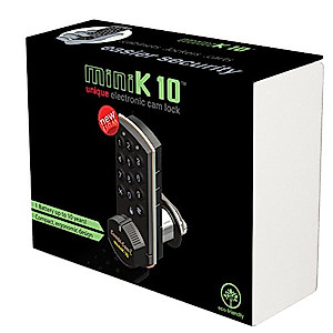 FJM Security Products Combi-Cam E, 7910-K10, Electronic Cabinet Lock, Black Finish, Small