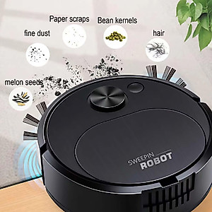 Robot Vacuum Cleaner, Robot Vacuum Cordless USB Rechargeable, Strong Suction & Low Noise, Electric Robotic Vacuum Cleaner with Mop for Pet Hair Hard Floor Carpet
