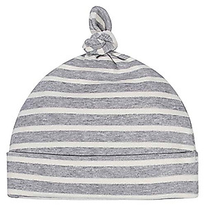 Grow by Gerber Baby Boys 4-Pack Caps, Black/White/Grey/Blue, Newborn