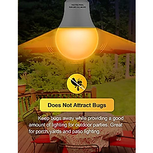 Yellow LED Light Bulbs [ 4 Pack ], A19 Bug Light Bulb Outside, 2000K Dimmable E26 Bug Lights 10W(60W Equivalent) Non-Attracting, Yellow for Porch Lights for Home, Halloween Decorative Illumination