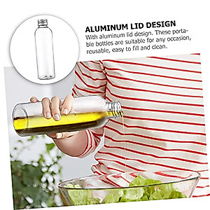 HEALLILY 8pcs Transparent Beverage Bottle Clear Milk with Lids Juice Bottles with Caps Distilled Water Gallons Case/6 Plastic Juice Bottles Drink Container Ordinary Small Empty Bottle