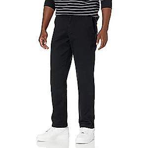 Amazon Essentials Men's Straight-Fit Casual Stretch Khaki Pant, Black, 34W x 32L
