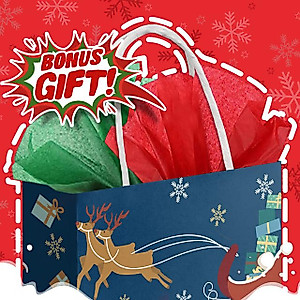 Kidtion Christmas Gift Bags 60 PCS, Durable Christmas Bags with Tissue Paper, 6 Styles Gift Bags Bulk with Handles, Reusable Small Gift Bags Xmas Paper Bags, Party Favors Holiday Gift Bags