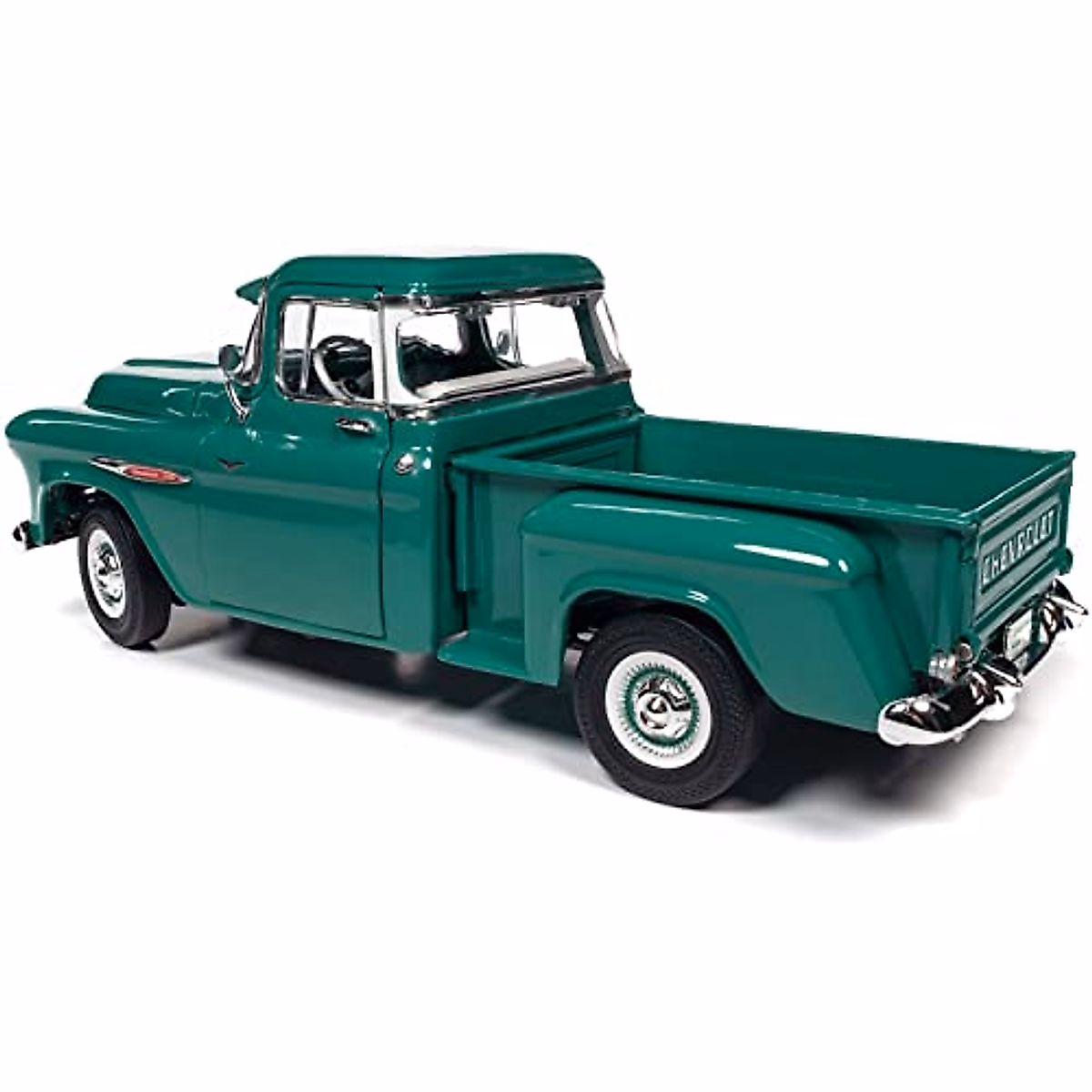 1957 Chevy 3100 Stepside Pickup Truck Ocean Green Hemmings Motor News Magazine Cover Car (August 2016) 1/18 Diecast Model Car by Auto World AW293